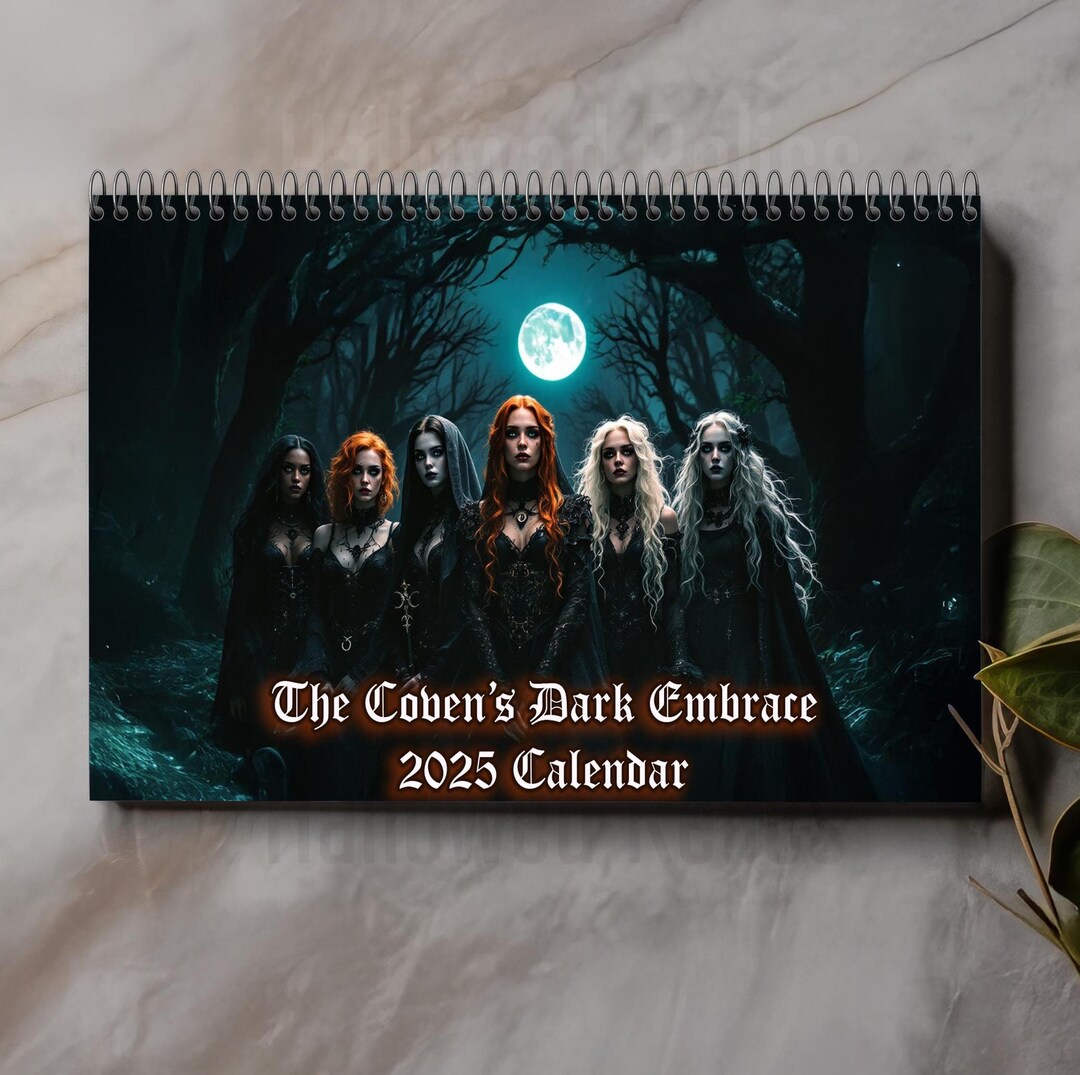 2025 Gothic Witch Monthly Calendar | Dark Fantasy Art Grimoire Planner ...
