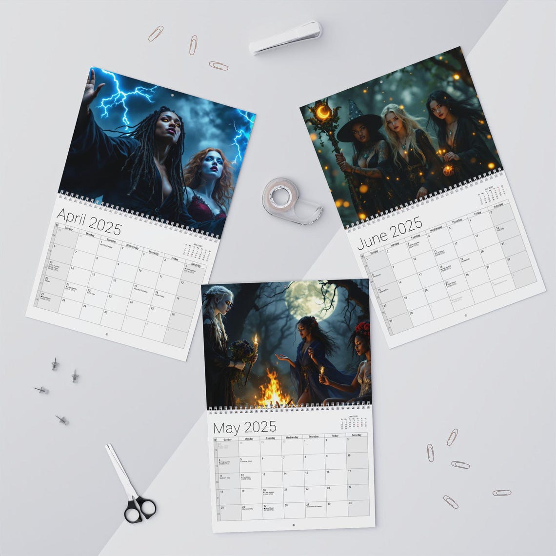 2026 Gothic Witch Monthly Calendar | Dark Fantasy Grimoire Planner ...