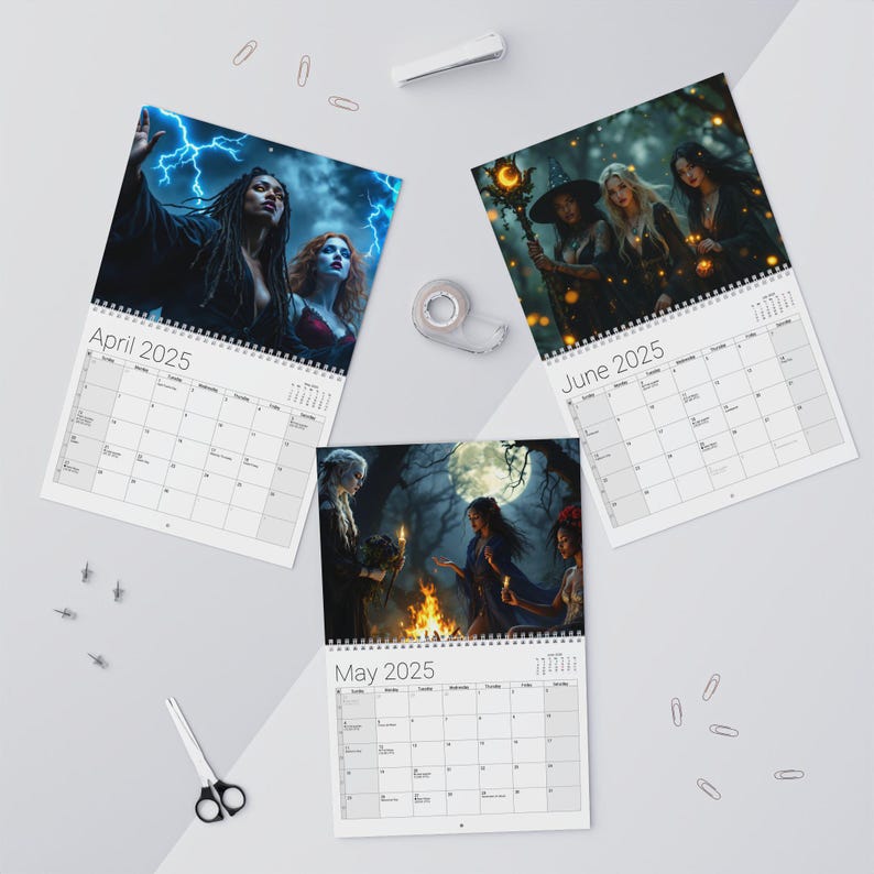 2026 Gothic Witch Monthly Calendar | Dark Fantasy Grimoire Planner ...
