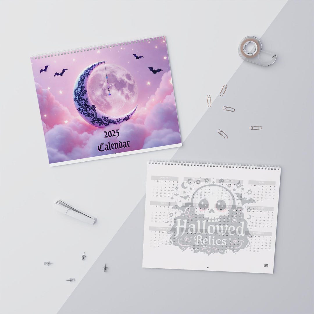 2025 Gothic Chibi Calendar - Kawaii Dark Fantasy Art With Winter ...