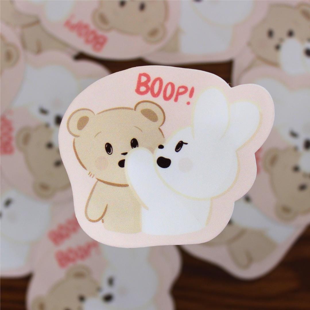 Boop Bear and Bunny Sticker – Cute Vinyl Sticker – Adorable Animal ...