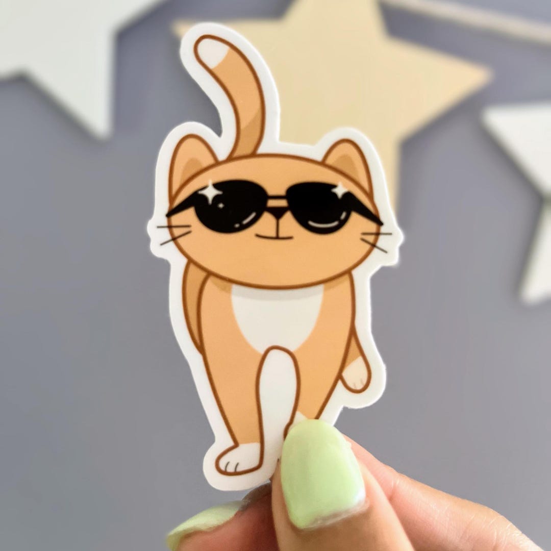 Cool Strut Cat Sticker 1.5 X 3 - Etsy
