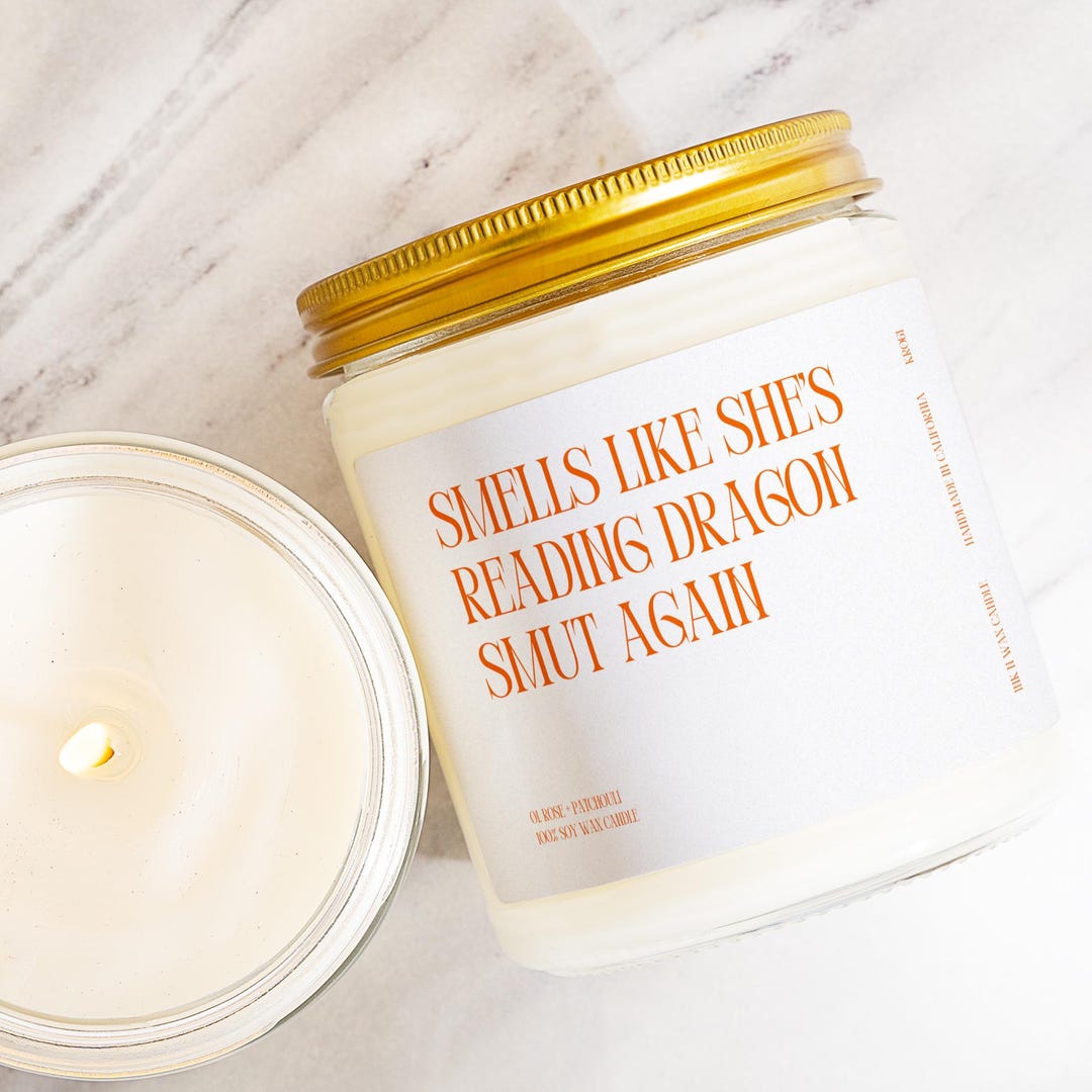 Holiday Funny Candle Smells Like She's Reading Dragon Smut Again ...