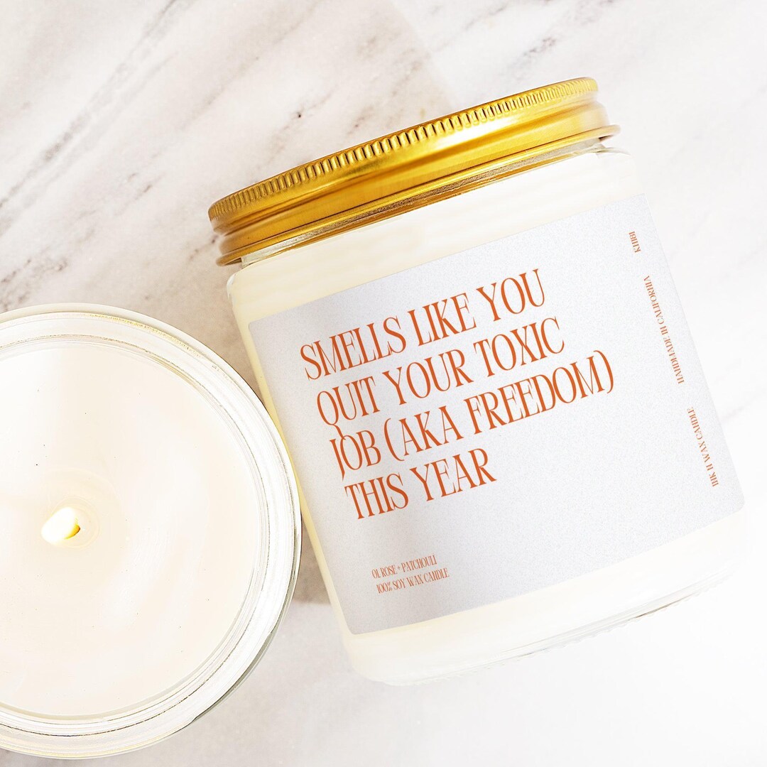 Holiday Quit Toxic Job Candle Freedom Career Change Gift Coworker ...