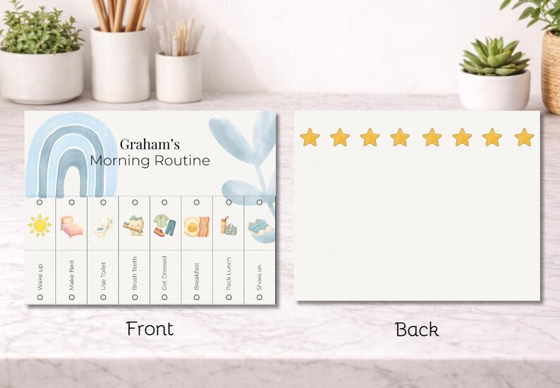 Boys Kids Morning Routine Chart | Montessori Visual Schedule for Kids ...