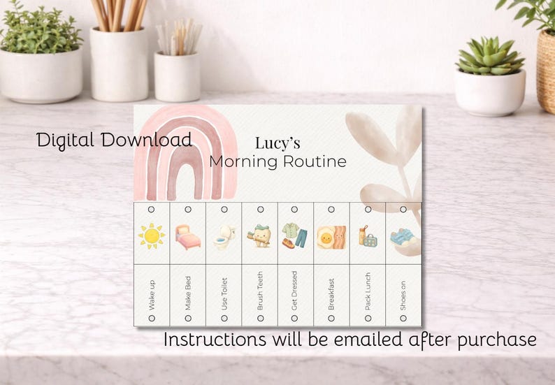Montessori Morning Routine Chart | Editable Visual Schedule (digital ...