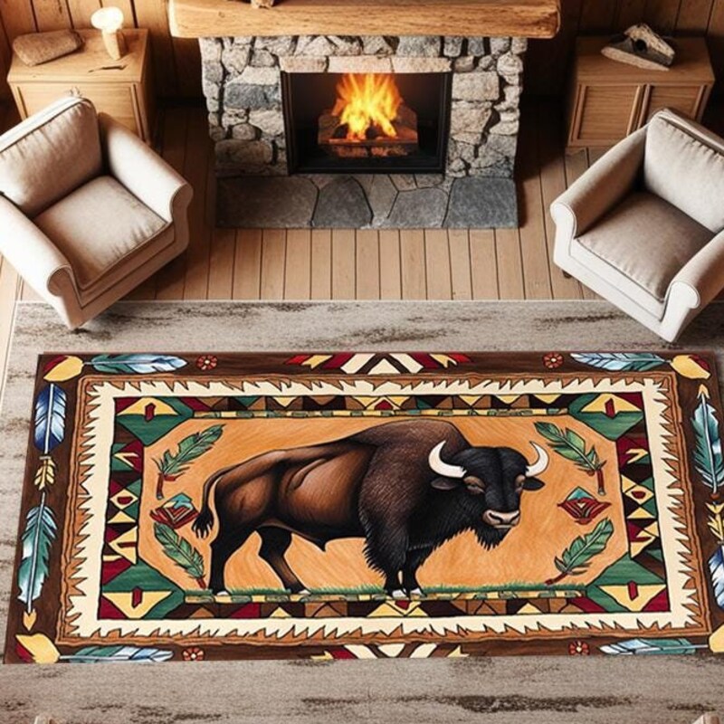Western Area Rug - Etsy