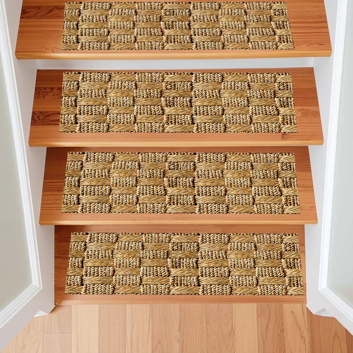 Rustic Boho Stair Tread, Natural Jute Look, Cottagecore Farmhouse Decor ...