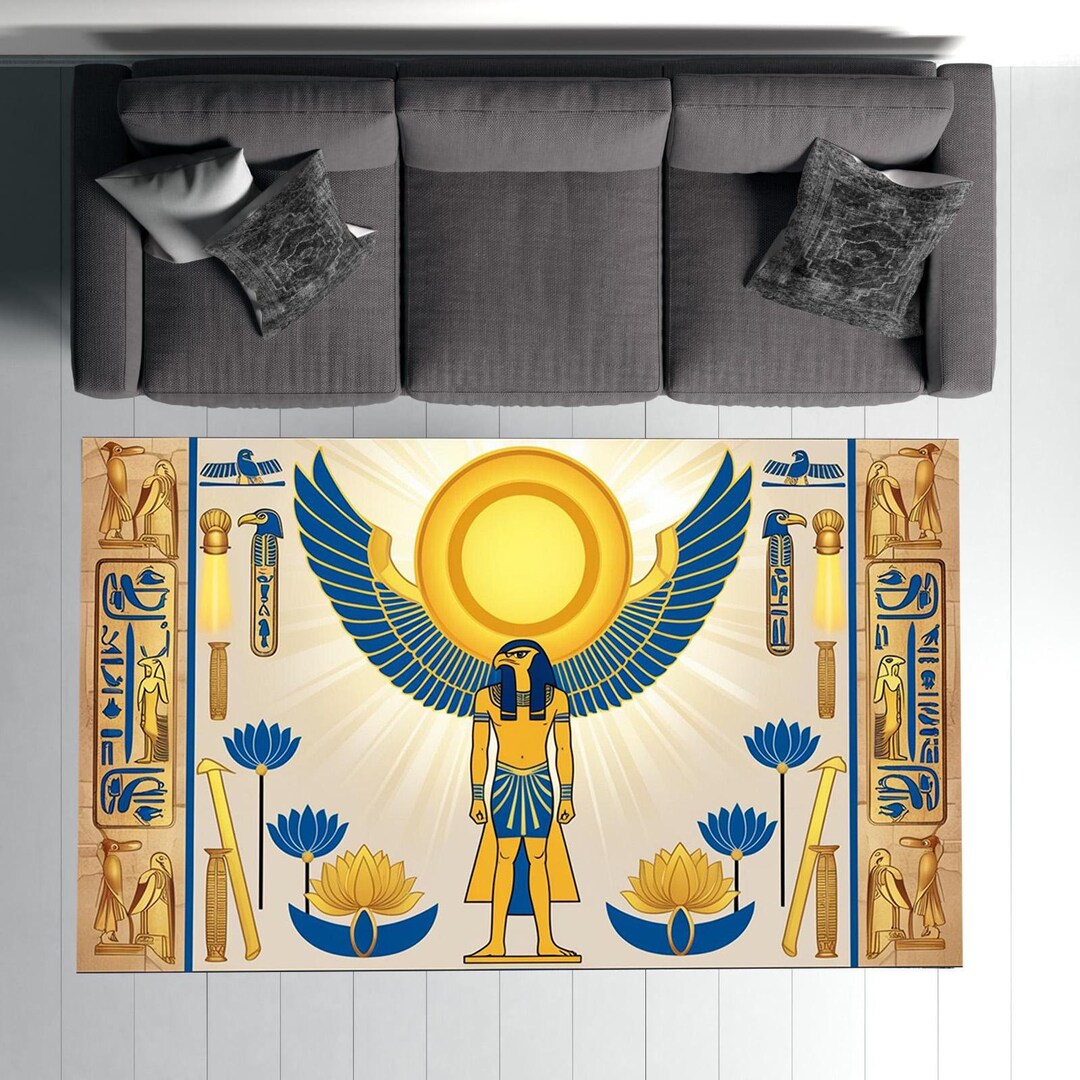 Power of the Sun God Ra Ancient Egyptian Rug, Egyptian Rug, Sun God Rug ...