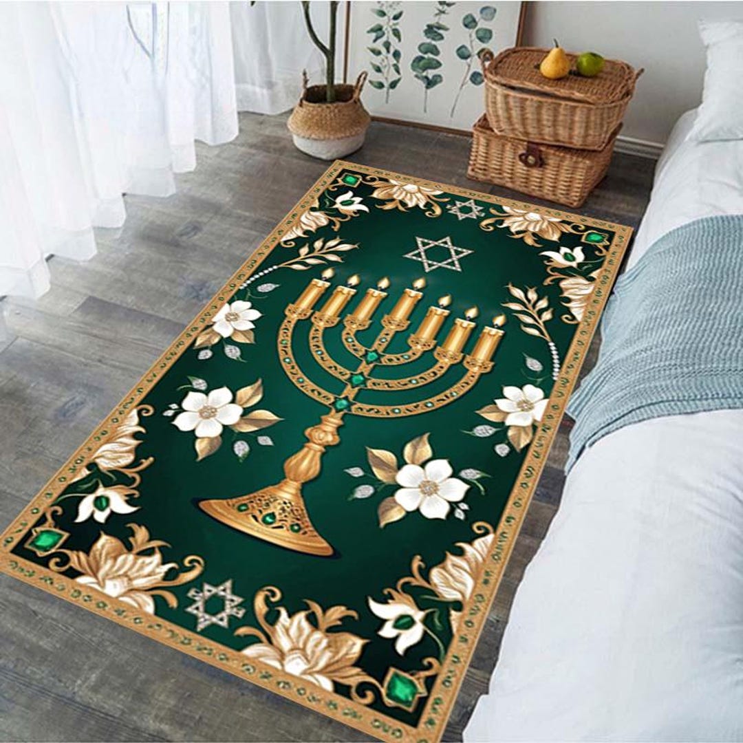 Custom Menorah Prayer Rug: Personalized Jewish Mat - Etsy