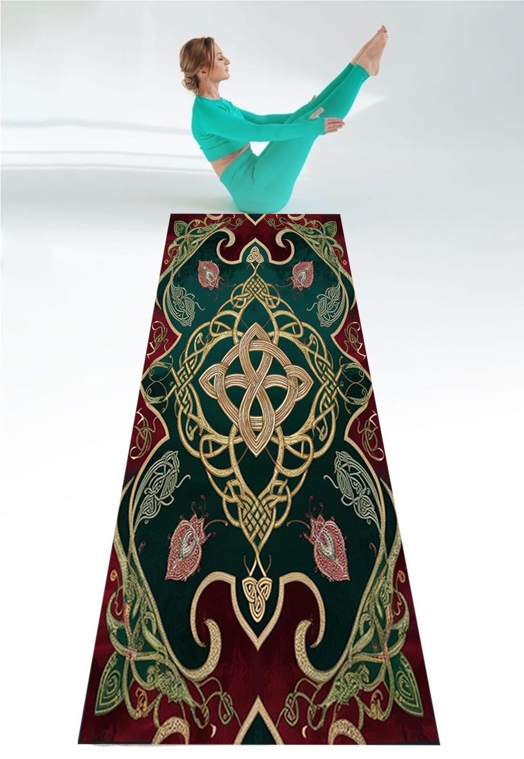 Celtic Knot Yoga Mat: Non-slip Meditation Rug, Digital Print - Etsy