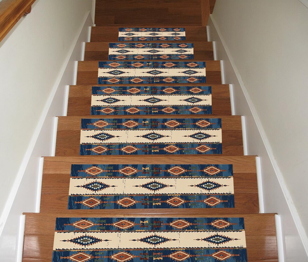 Native American Stair Tread Rug, Stair Tread Mat, Ethnic Patterns Stair ...