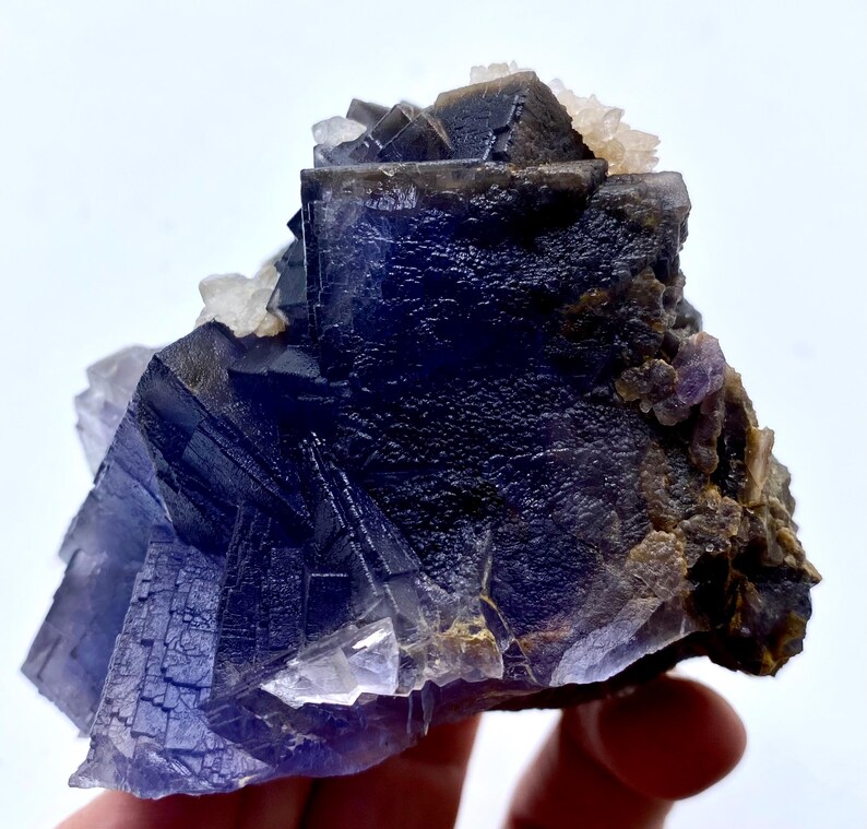 458 Gram Unique Fluorite With Calcite Crystal Specimen From Pakistan ...