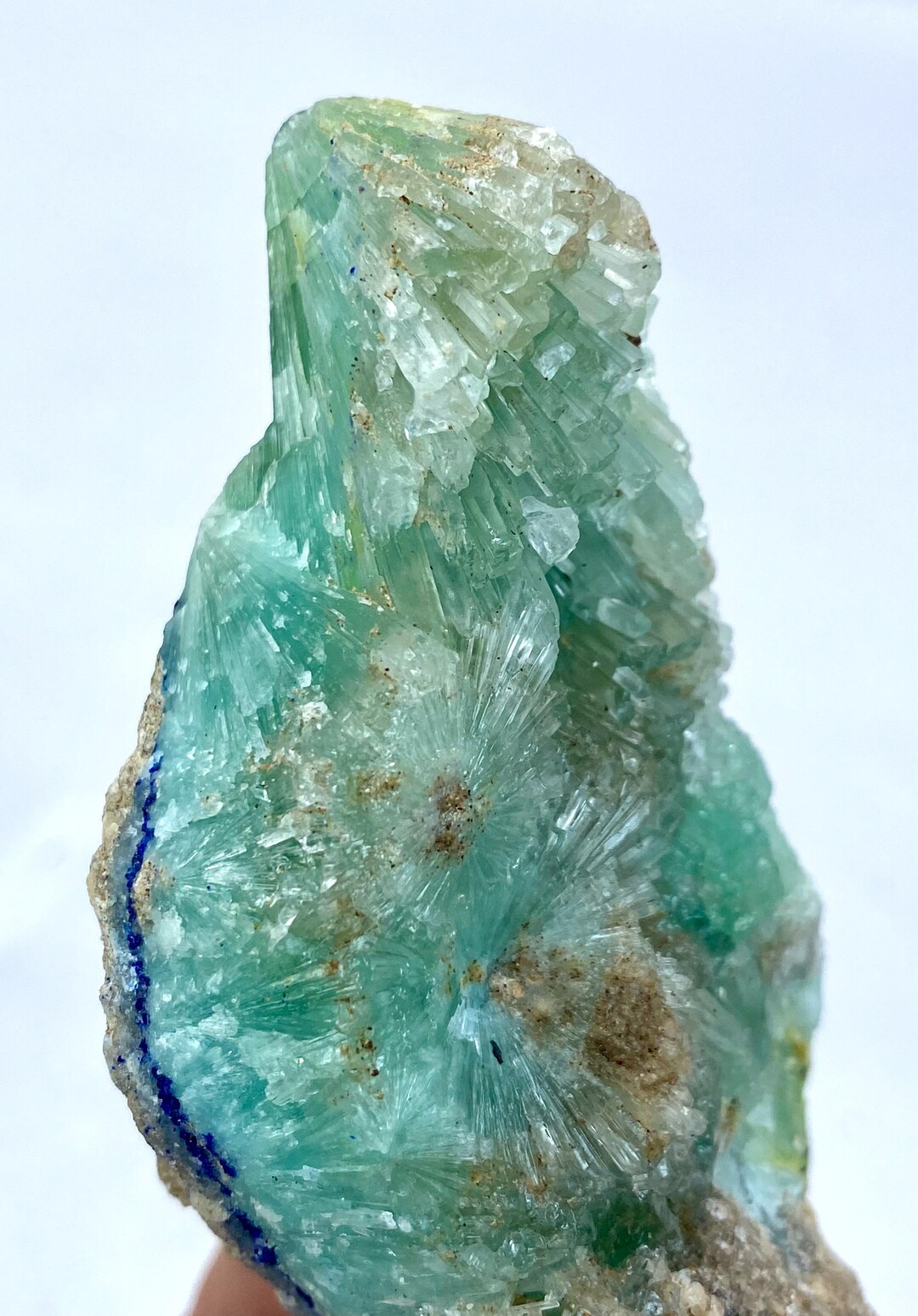 178 Gm Rare Aragonite With Azurite Crystal Specimen | Unique ...