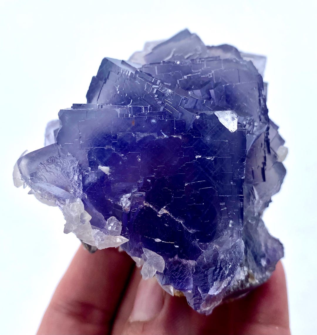 387 Gram Unique Cubic Fluorite With Calcite Crystal Specimen From ...