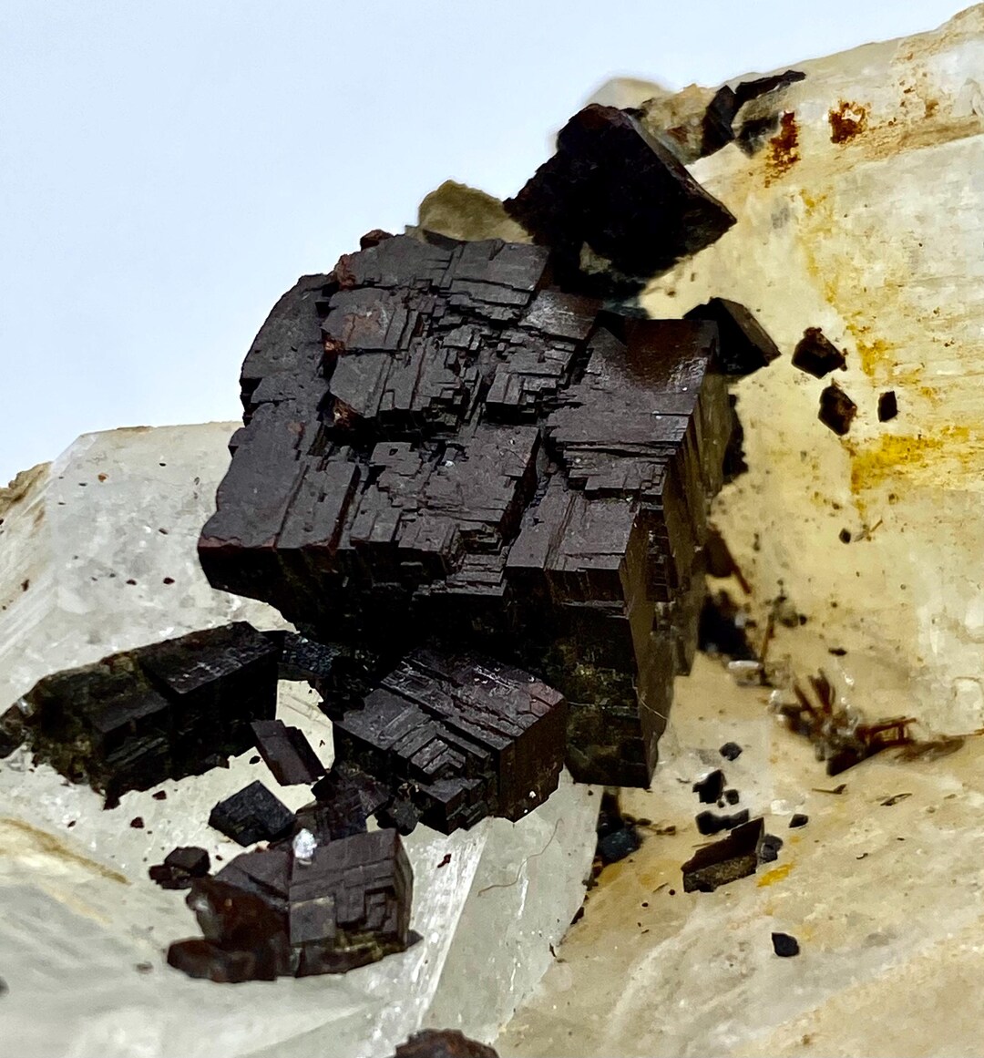 204 Gram Rare Unique Siderite With an Calcite Crystal Specimen From ...