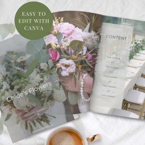 Editable Florist Lookbook Template Canva | Prefilled Flower Shop ...