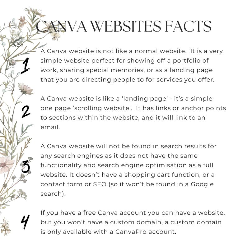 Elegant Wildflower Wedding Website Template: DIY Canva Design - Etsy