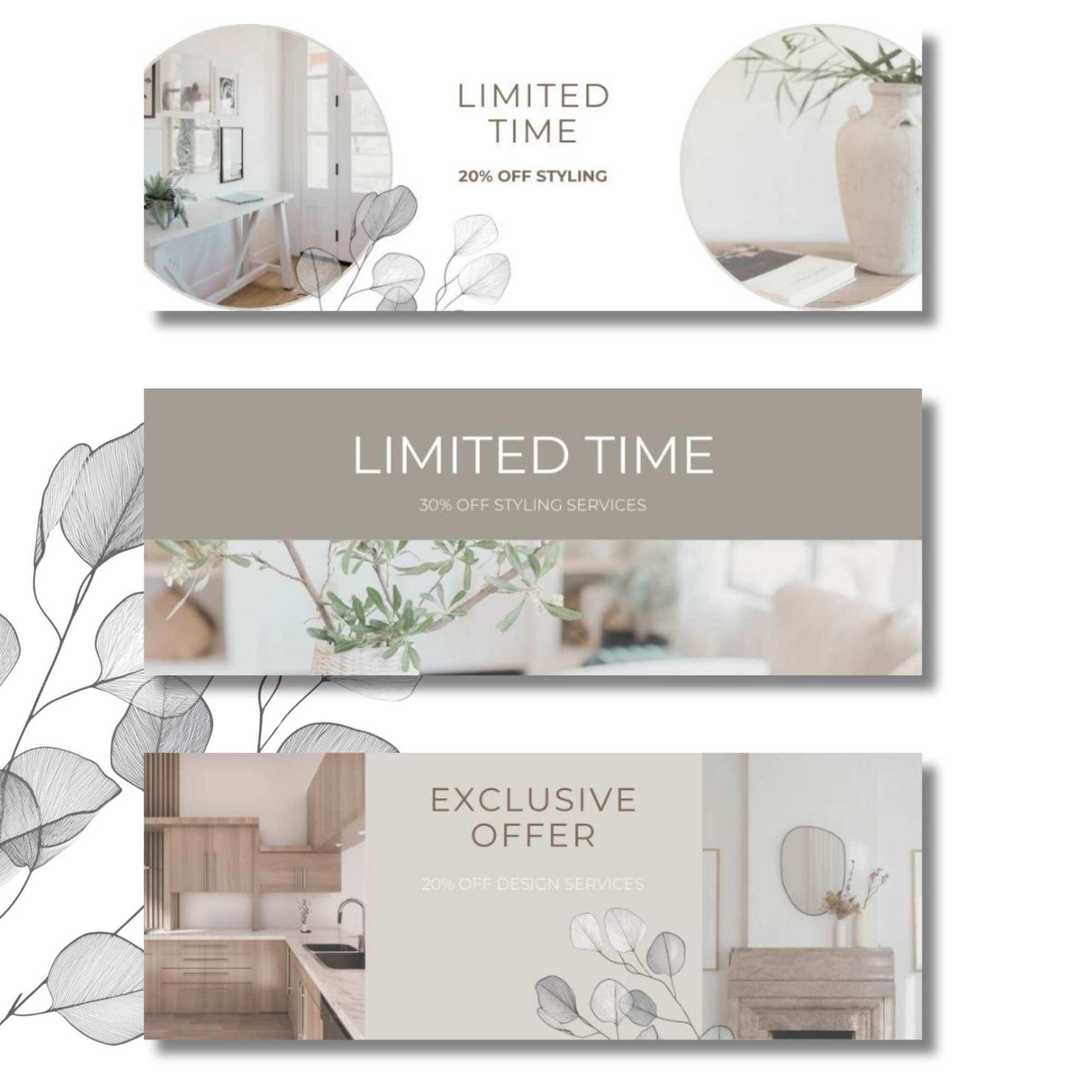Facebook Banner Canva Template: Interior Design (instant Download ...