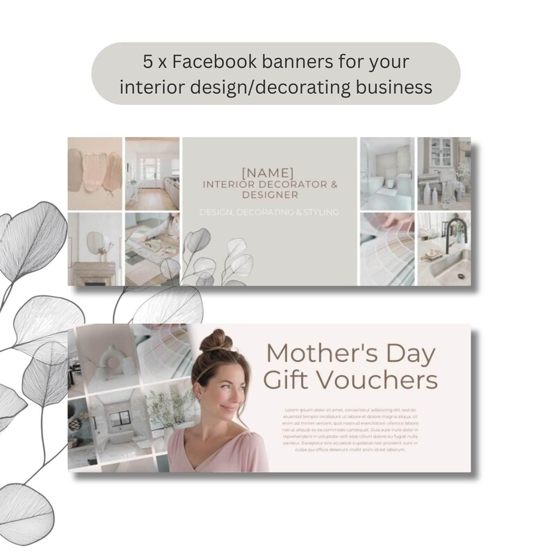 Facebook Banner Canva Template: Interior Design (instant Download ...
