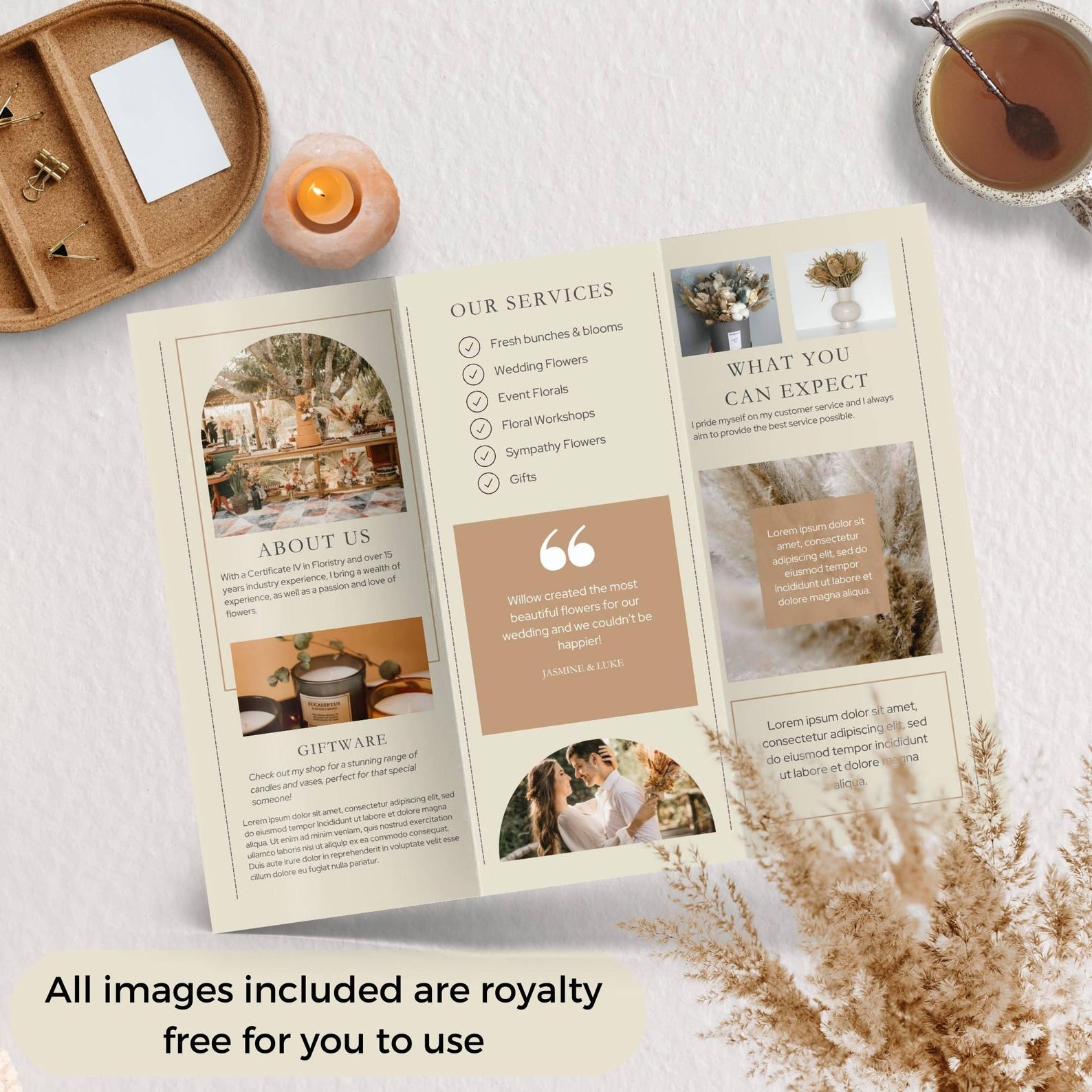 Boho Florist Brochure Canva Template, Floral Pricing Guide - Etsy