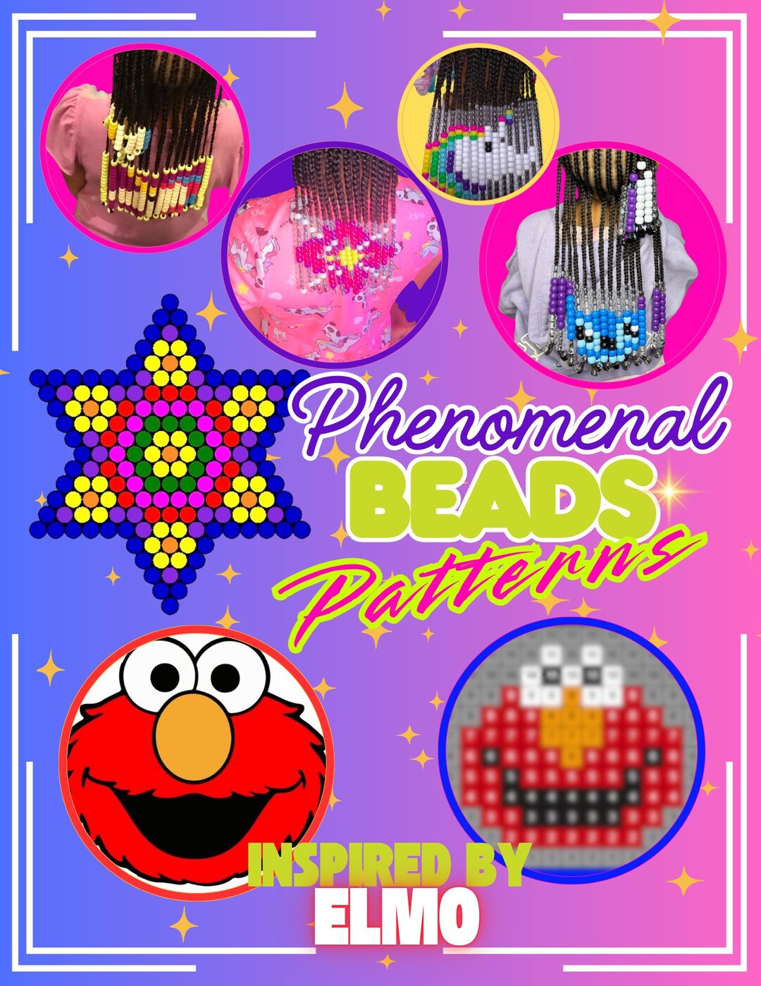 Inspired by Elmo Hair Bead Pattern for 13 Braids Digital Download. You ...