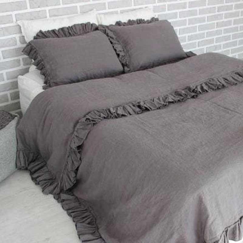 Linen Ruffle Duvet Cover - Etsy
