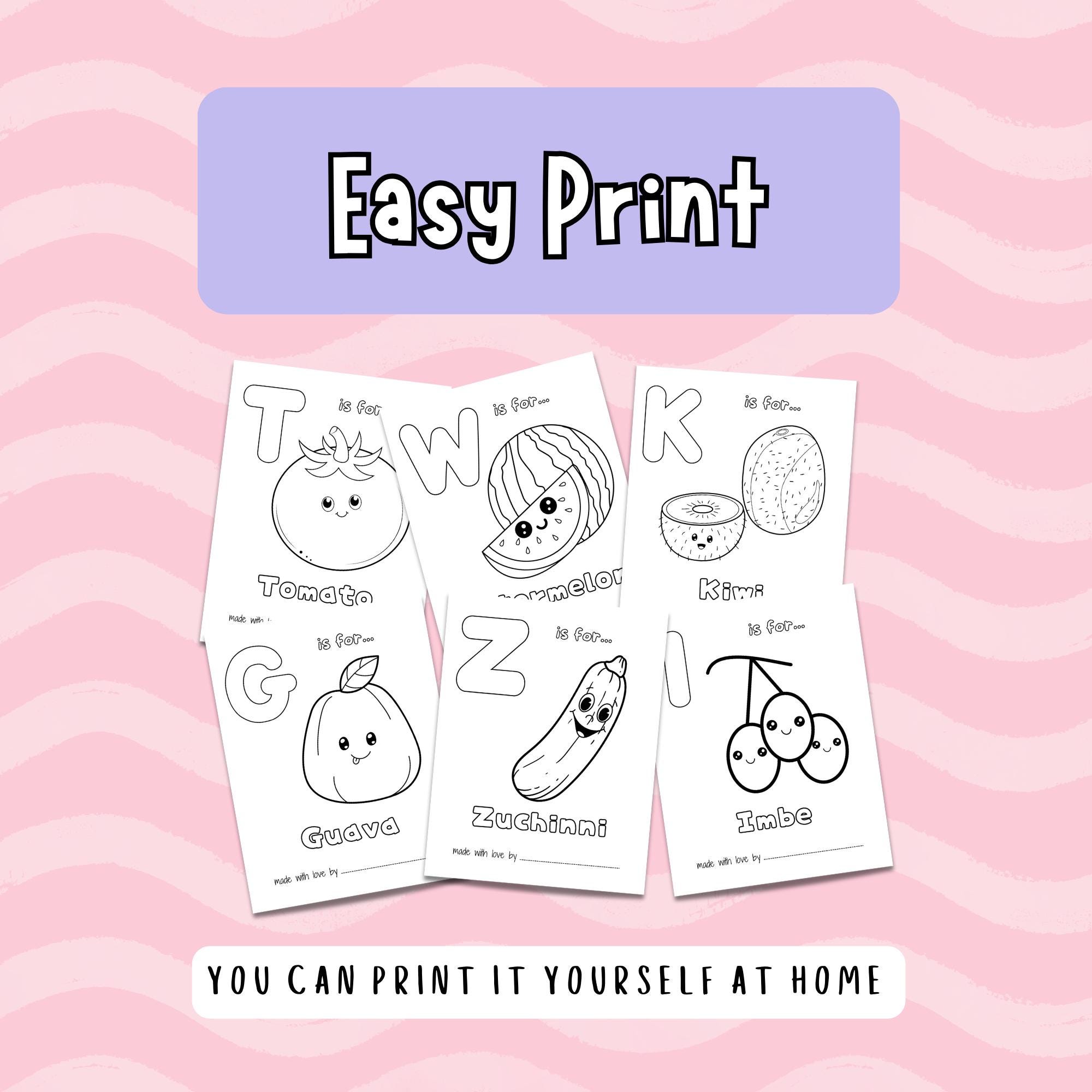 ABC Baby Shower Coloring Book, Baby's First ABC Book, Baby Coloring ...
