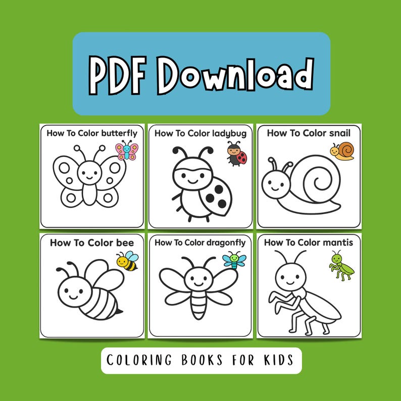 Learn to Color for Kids, Easy Printable Coloring Book With Colors Guide ...