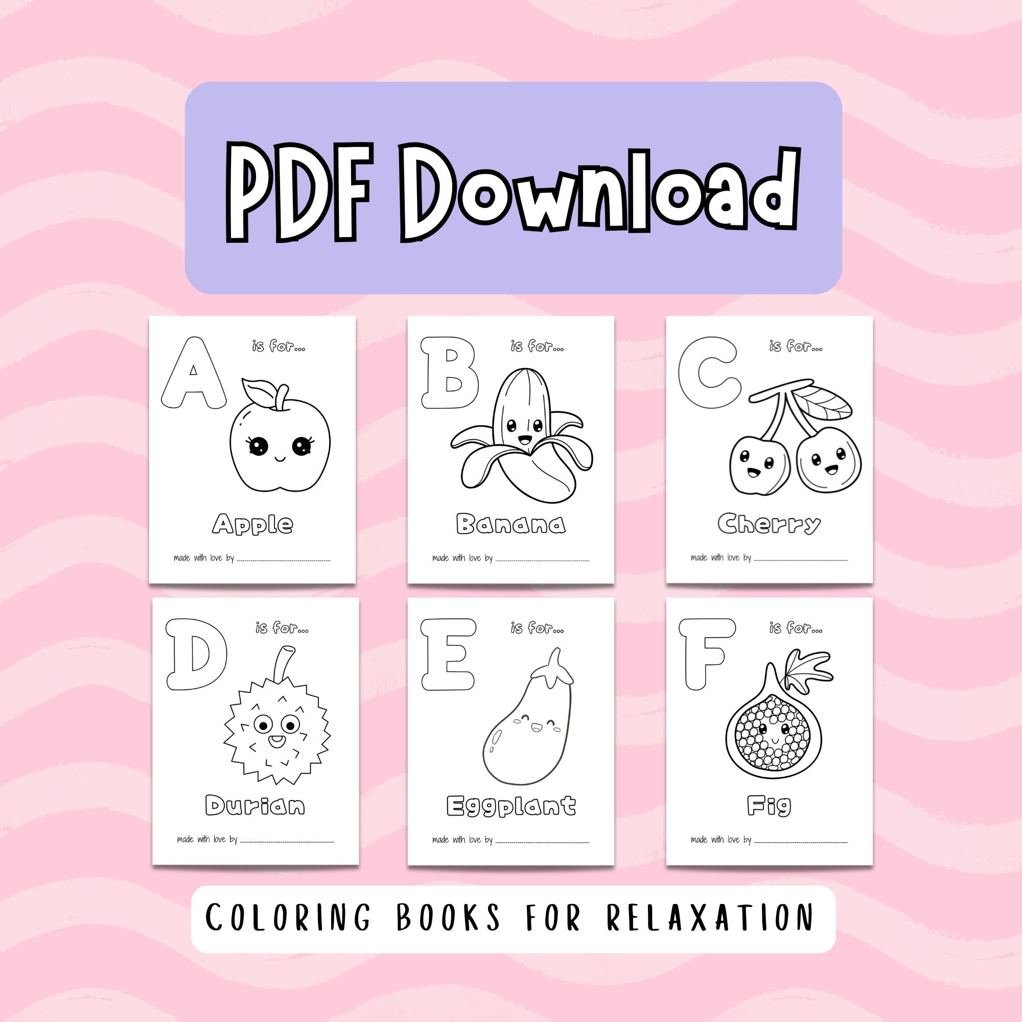 ABC Baby Shower Coloring Book, Baby's First ABC Book, Baby Coloring ...