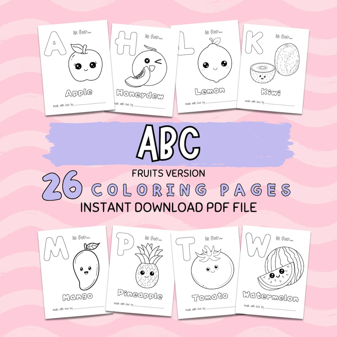 ABC Baby Shower Coloring Book, Baby's First ABC Book, Baby Coloring ...