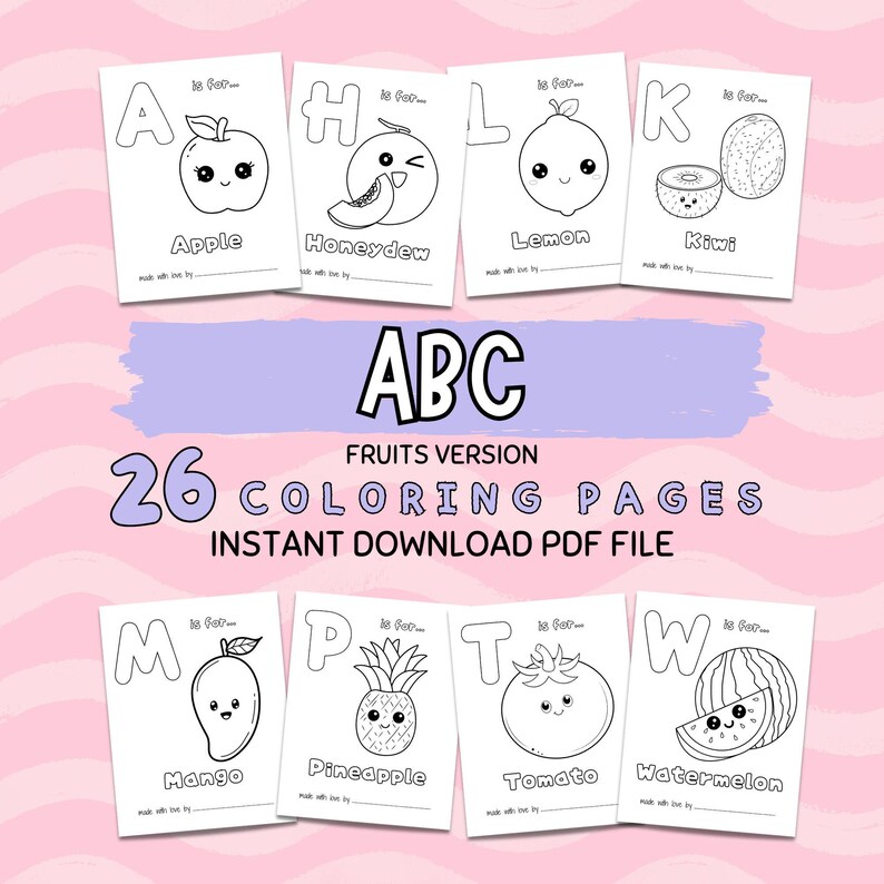 ABC Baby Shower Coloring Book, Baby's First ABC Book, Baby Coloring ...