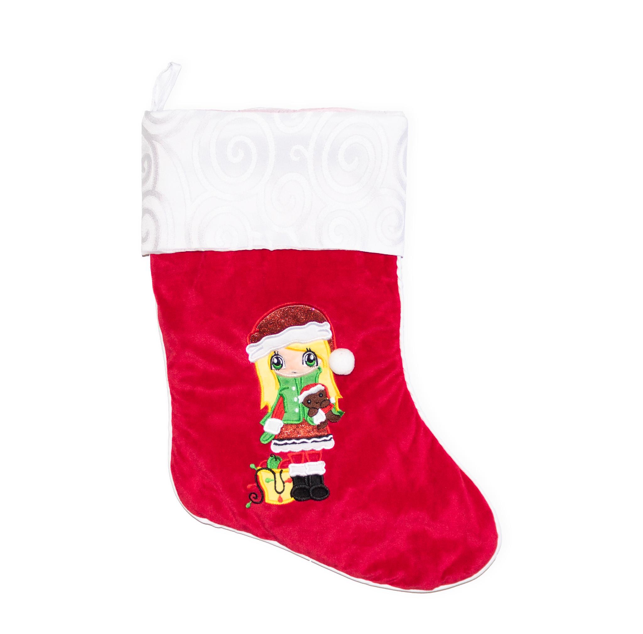 Child Christmas Stocking, Red Stocking, Personalized Baby Christmas ...