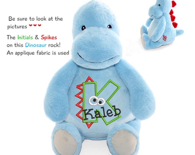 Personalized Stuffed Animal, Dinosaur Plush, Embroidered Stuffed Animal ...