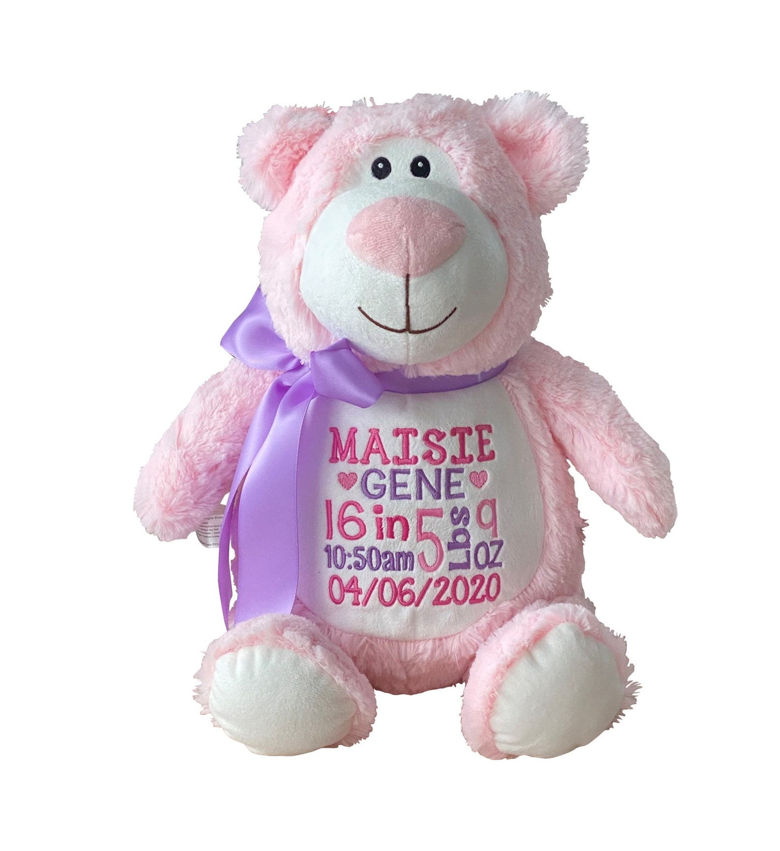 Personalized Stuffed Animal Birth Announcement Stuffed - Etsy