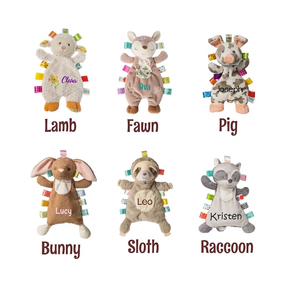 Personalized Taggie Lovey Animal Lovey Taggie Lovey Tag | Etsy