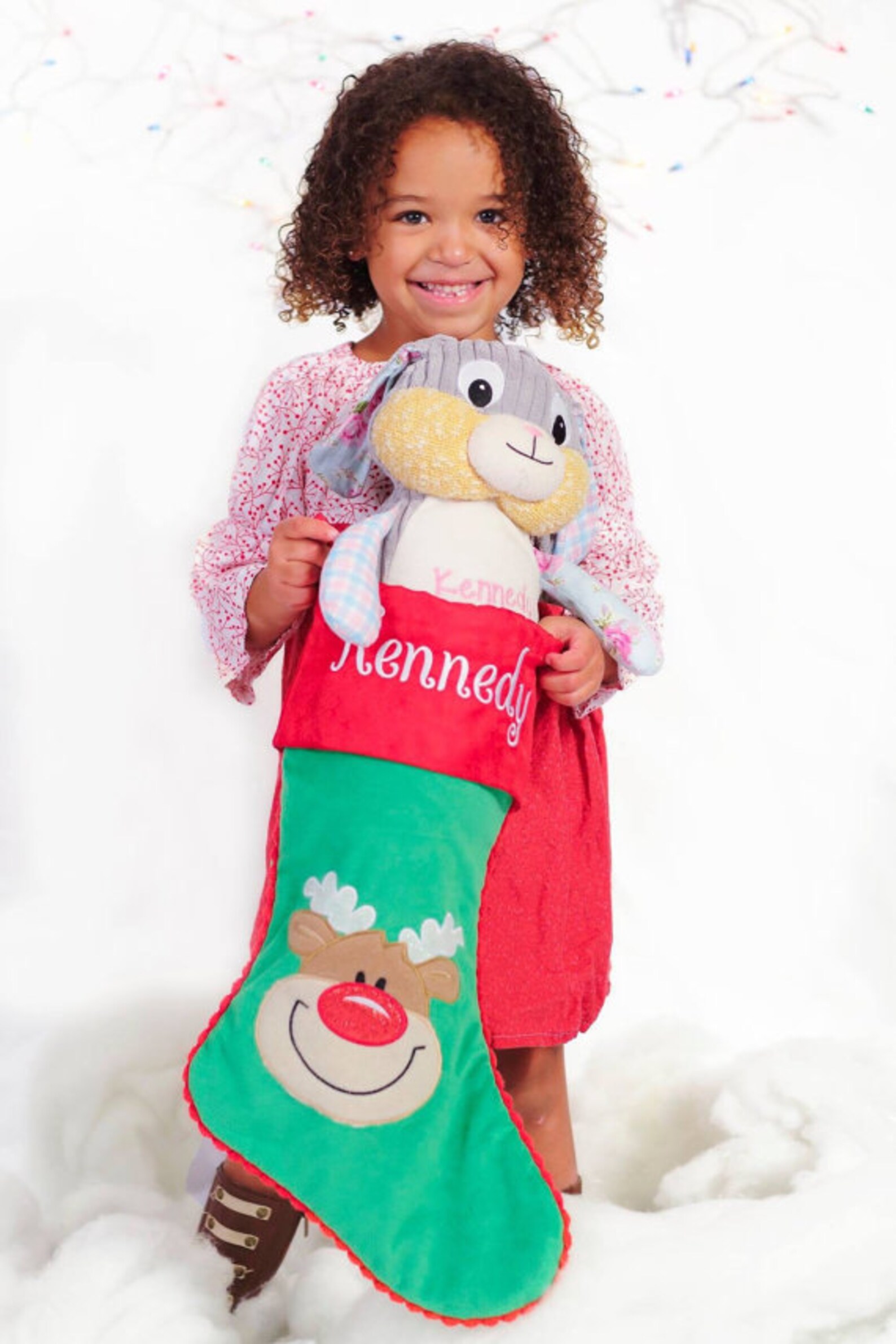 Child Christmas Stocking, Red Stocking, Personalized Baby Christmas ...