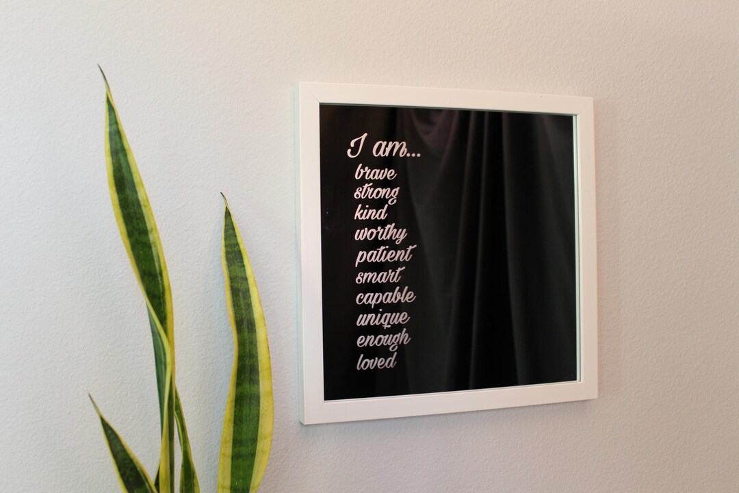Etched Customized Mirror | Affirmations | I Am... | Personalized Gift ...