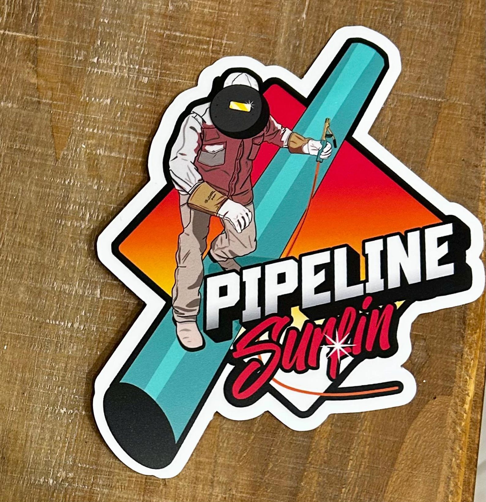 Pipeline Surfin Welding Sticker/decal - Etsy