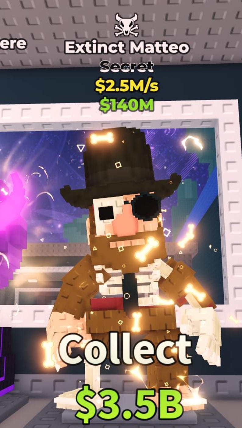 Extinct Matteo Secret Brainrot, Steal a Brainrot 2.5m/s Roblox - Etsy