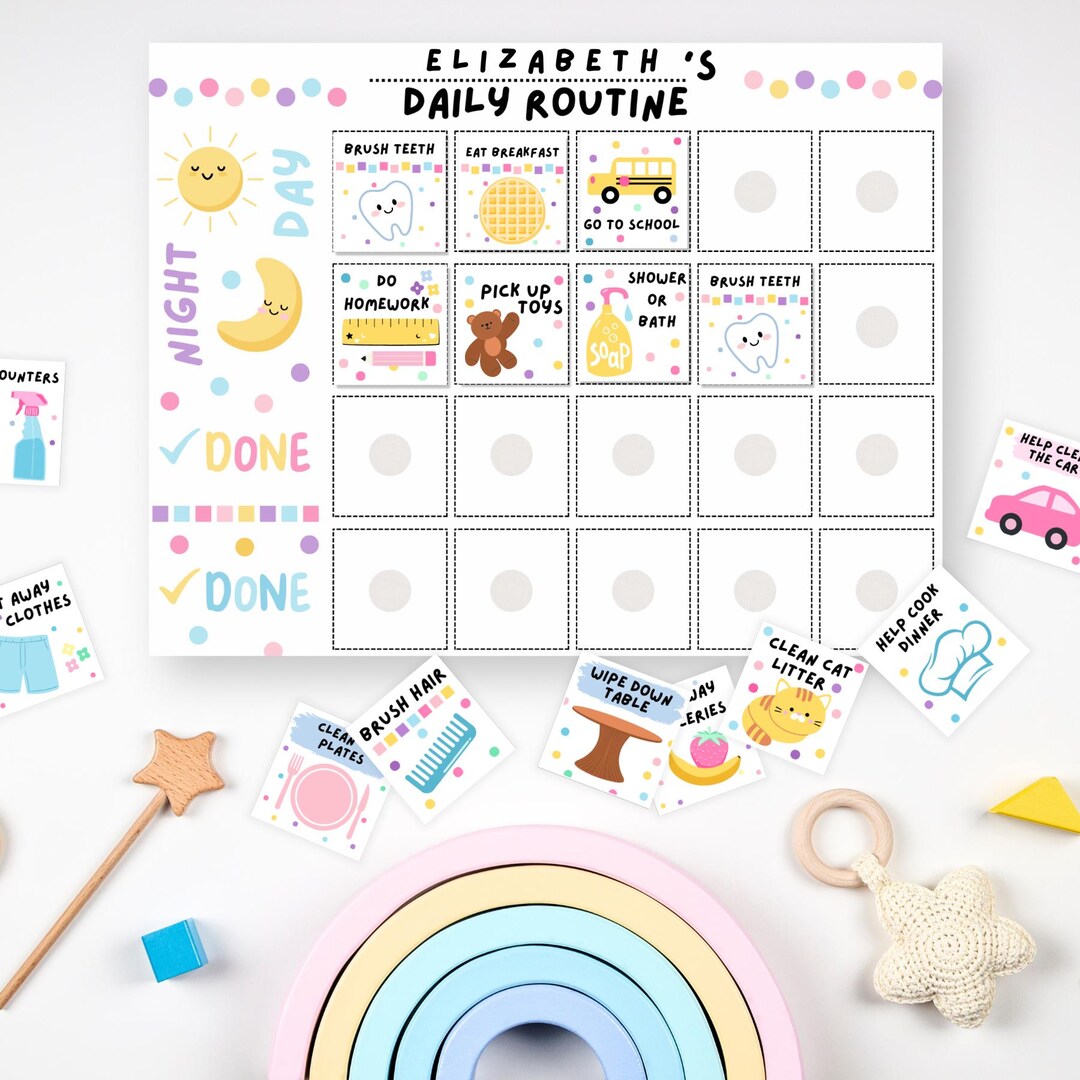 Daily Routine Printable Page Printable Chore Chart Chore Chart for Kids ...