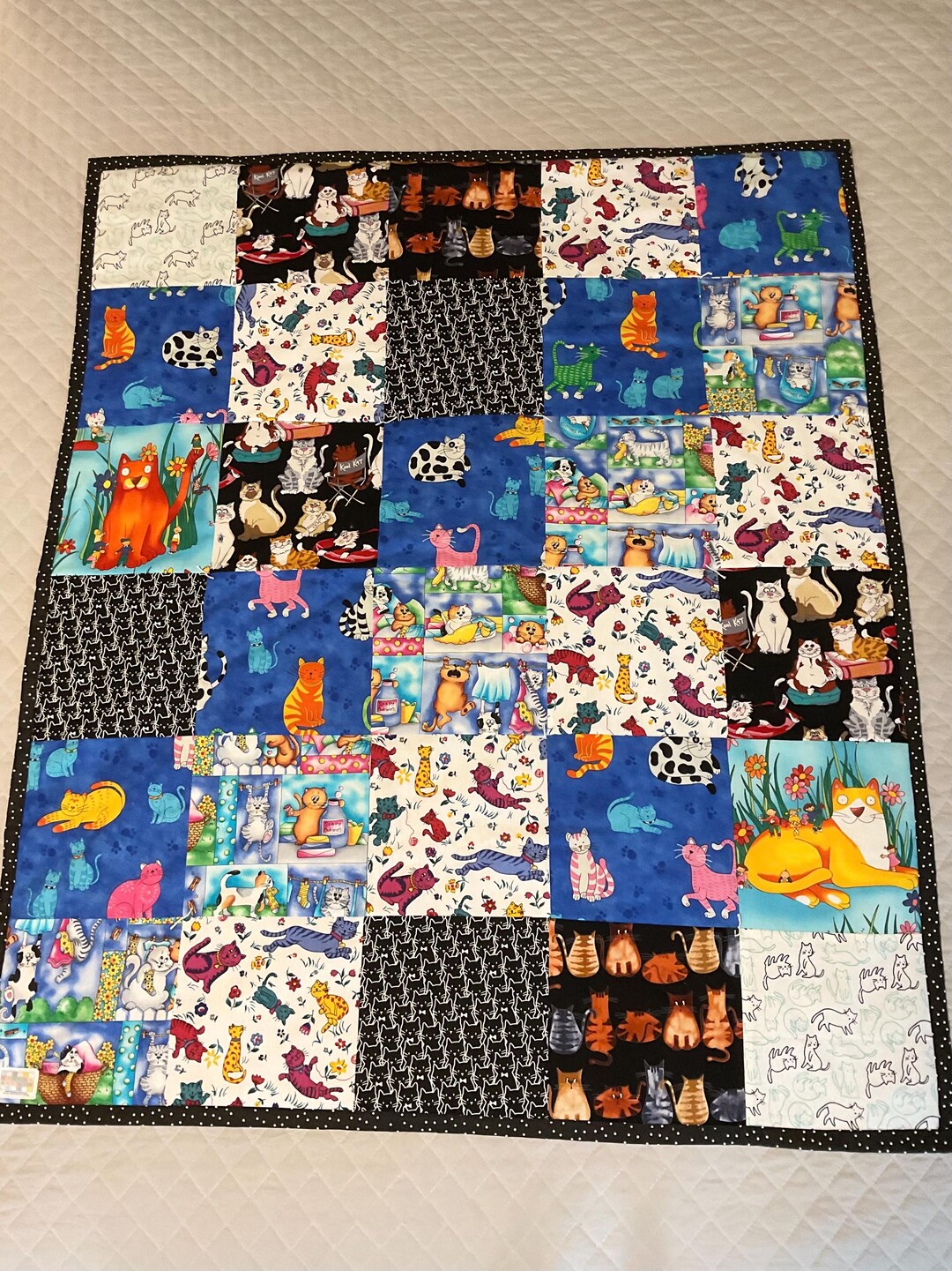 Cat Sofa Throw Quilt Lap Throw Quilt Blanket Patchwork - Etsy