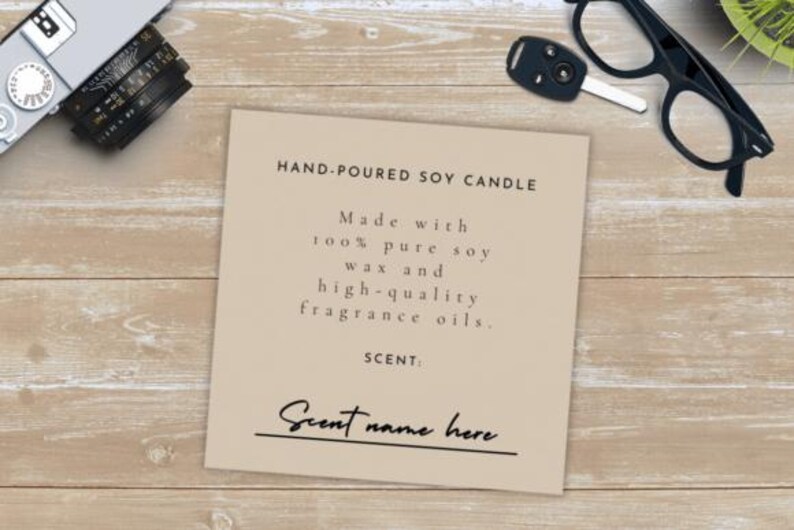 Editable Candle Tag Template Printable Candle Label Card Design Custom ...