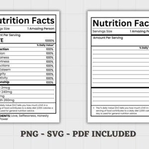 Editable Nutrition Facts Label Template Custom Nutrition Facts PNG SVG ...