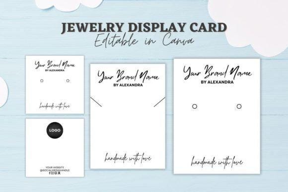 Editable Jewelry Display Card Template Printable Earring Packaging ...