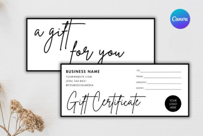 Editable Gift Certificate Template DIY Printable Gift Voucher ...