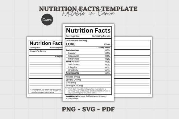 Editable Nutrition Facts Label Template Custom Nutrition Facts PNG SVG ...