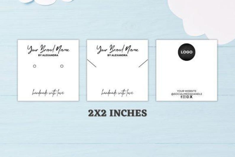 Editable Jewelry Display Card Template Printable Earring Packaging ...