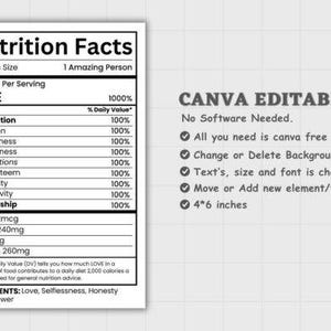 Editable Nutrition Facts Label Template Custom Nutrition Facts PNG SVG ...