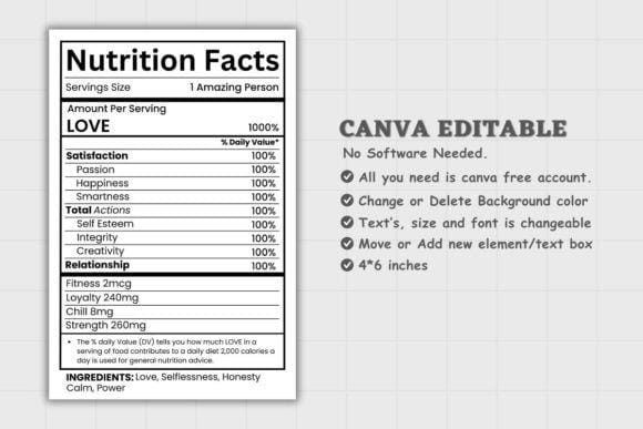 Editable Nutrition Facts Label Template Custom Nutrition Facts PNG SVG ...